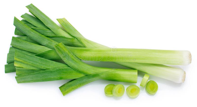 Fresh Leek on White Background Stock Photo - Image of vegetable ...