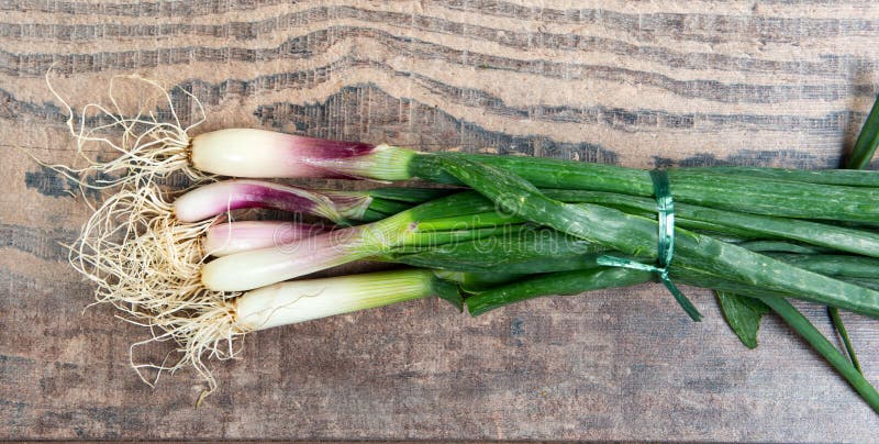 Fresh Leeks Fresh Produce on Wooden Rustic Table, Top View Stock Photo ...
