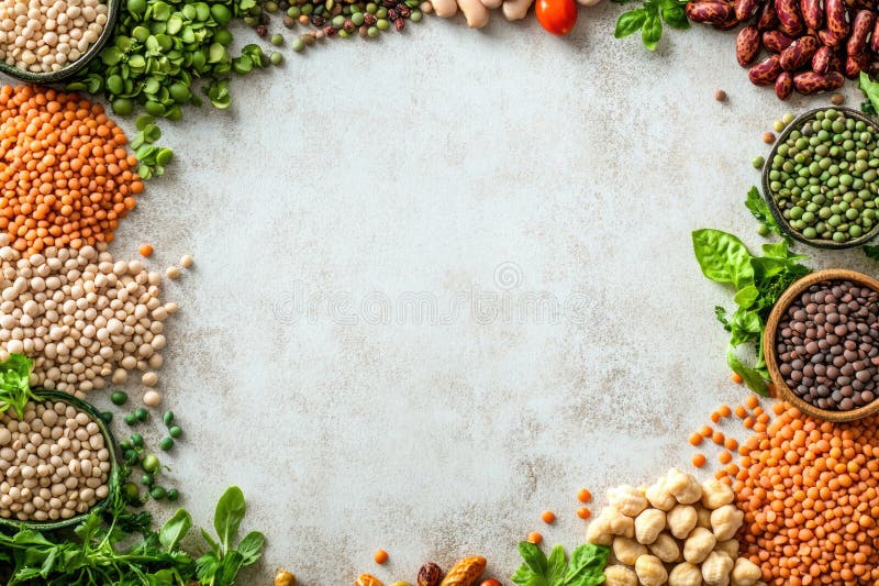 Fresh Legumes and Pulses with Blank Space Stock Photo - Image of ...