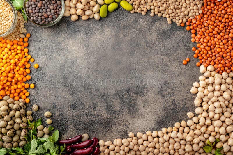 Fresh Legumes and Pulses with Blank Space Stock Image - Image of blank ...