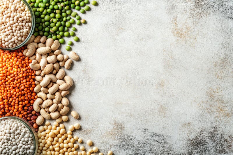 Fresh Legumes and Pulses with Blank Space Stock Photo - Image of clean ...