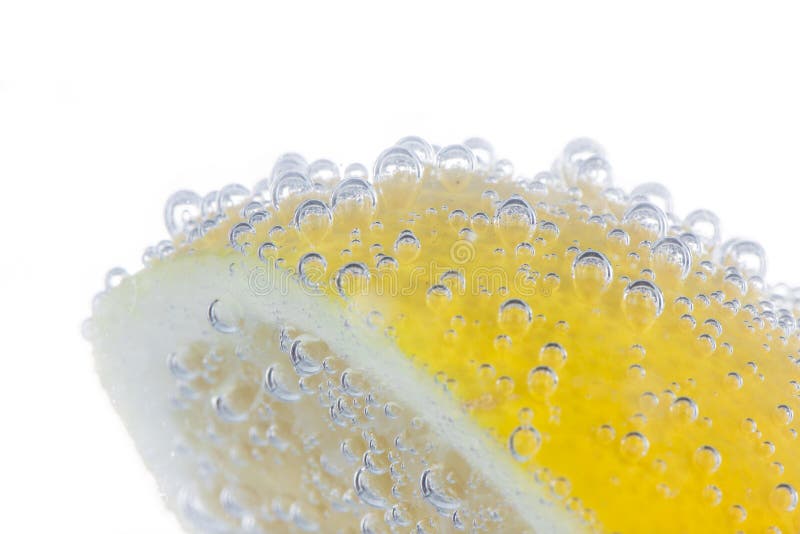 Fresh lemon with bubbles stock image. Image of food, clear - 36698233