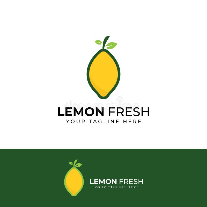 Fresh Lemon Fruit Logo with Leaves and Fresh Drink of Lemon Fruit. Logo ...