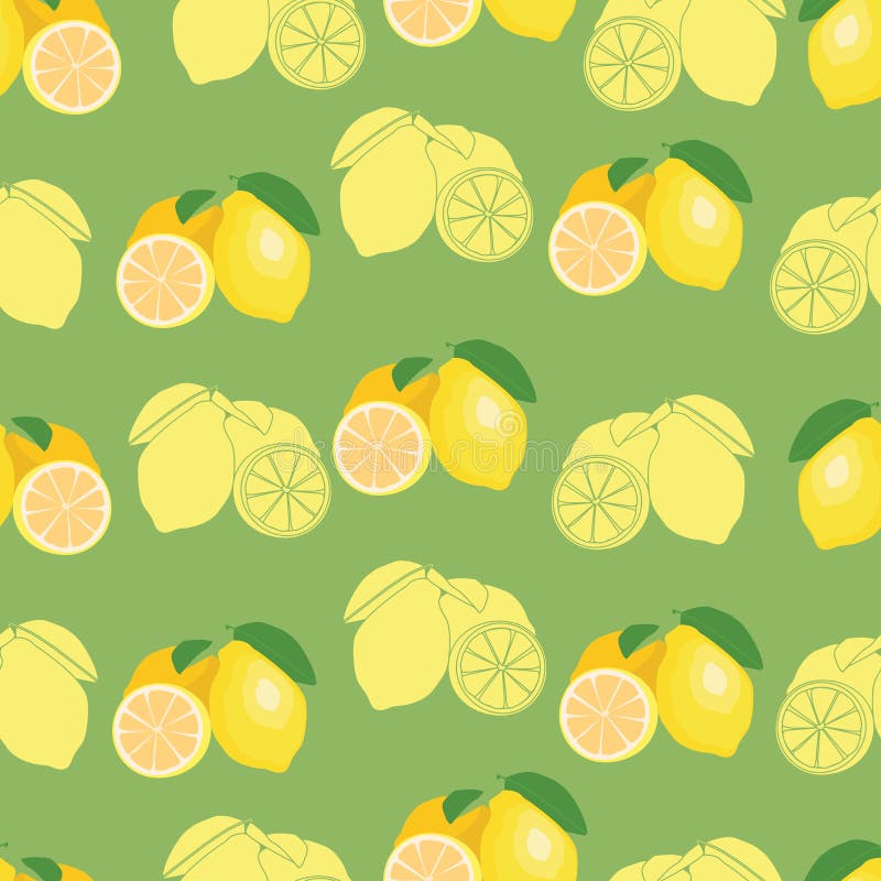 Fresh Lemon Fruit Repeated Pattern Stock Vector - Illustration of apple ...