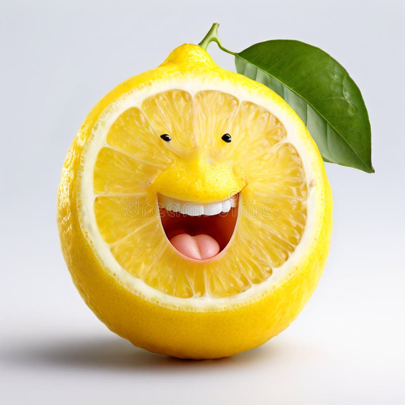 Fresh Lemon with Funny Face. Stock Illustration - Illustration of farm ...