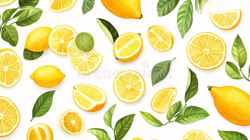 Fresh Lemon Isolated on White Background Collection for Professional ...