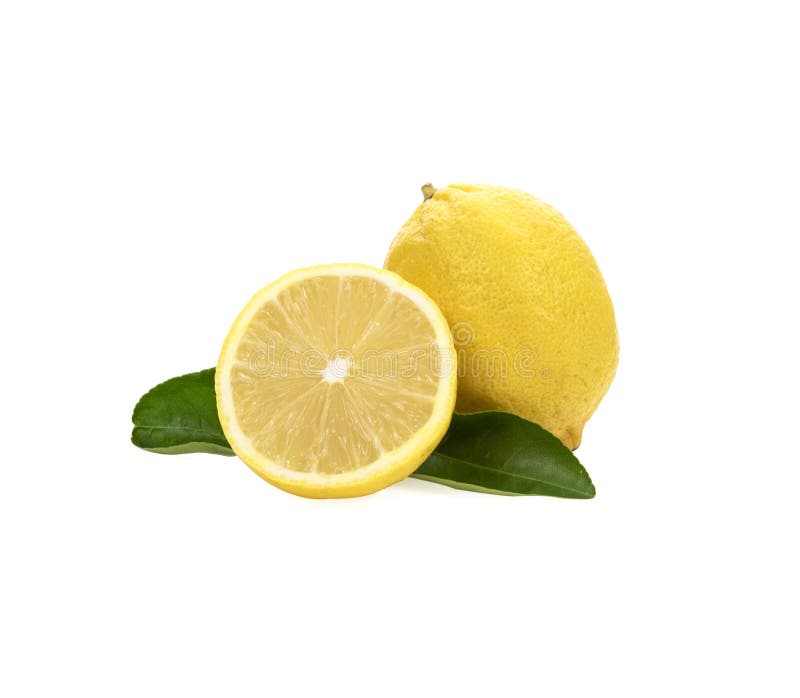 Fresh Lemon Isolated on White Background Stock Photo - Image of citron ...