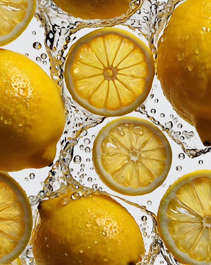 Fresh Lemon Juice Dripping from a Single Cut Lemon, Generate AI Stock ...