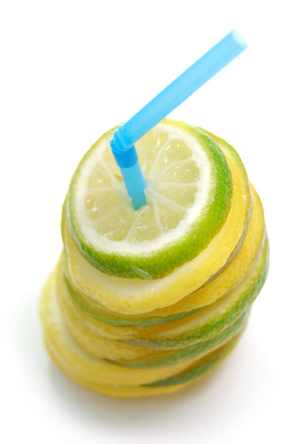 Fresh lemon and lime stock photo. Image of healthy, straw - 11705354