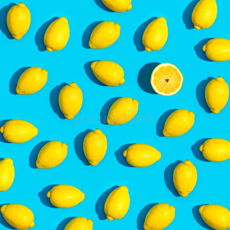 149 Fresh Lemon Pattern Vivid Blue Background Stock Photos - Free ...