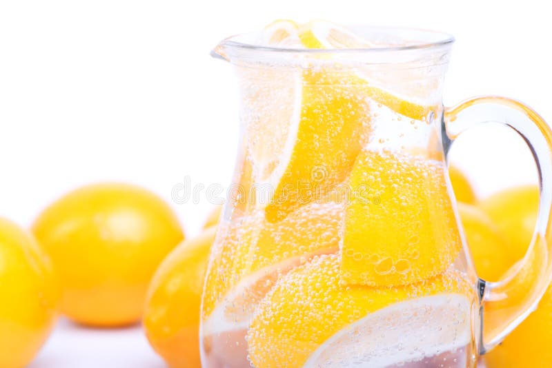 Fresh lemon s water stock photo. Image of closeup, garnish - 54148974
