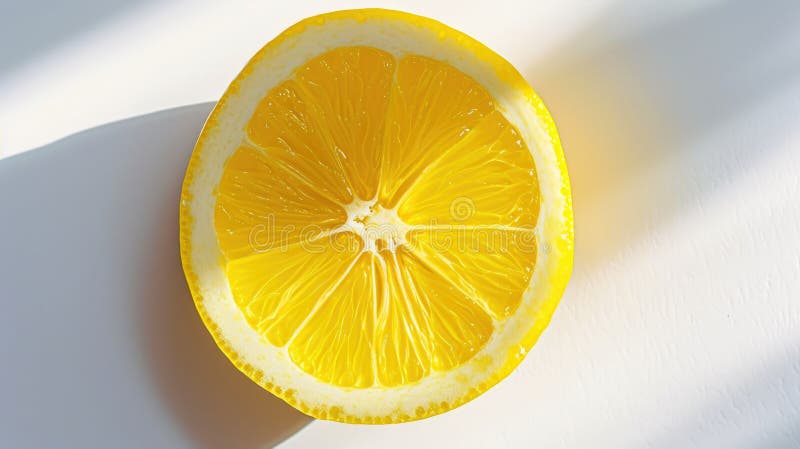 Fresh Lemon Slice on Clean White Background. Stock Illustration ...