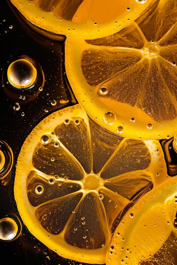 Fresh Lemon Slice in Water with Bubbles Stock Illustration ...