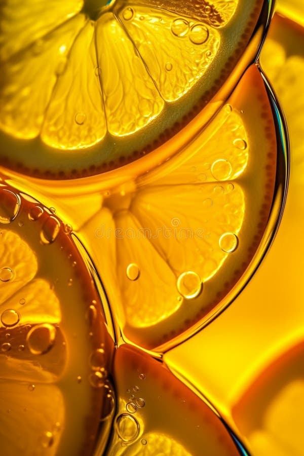 Fresh Lemon Slice in Water with Bubbles Stock Illustration ...