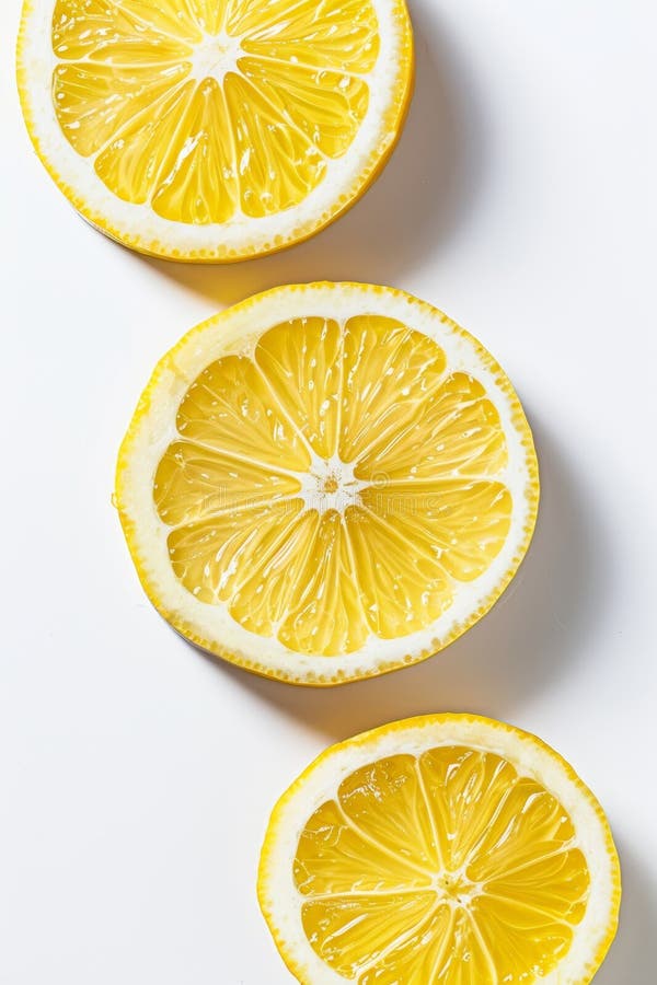 Fresh Lemon Slices Isolated on a Crisp White Background for Clean and ...