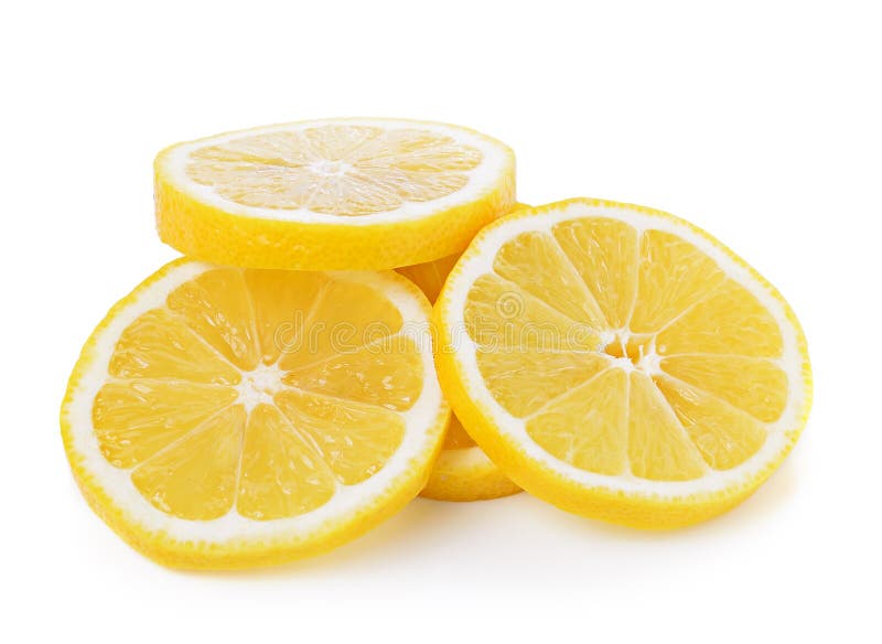 Fresh Lemon Slices on White Background Stock Photo - Image of slices ...