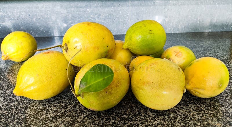 Fresh Lemon Sold in Traditional Market Stock Photo - Image of market ...