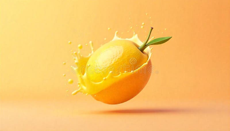 Fresh Lemon Splash Vibrant Fruit Juice Explosion Concept Stock ...