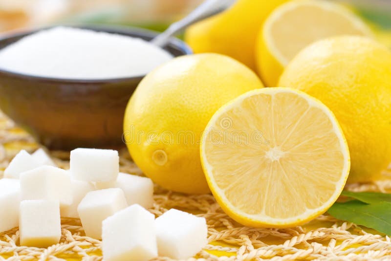 Fresh lemon and sugar stock image. Image of aroma, food - 60852721