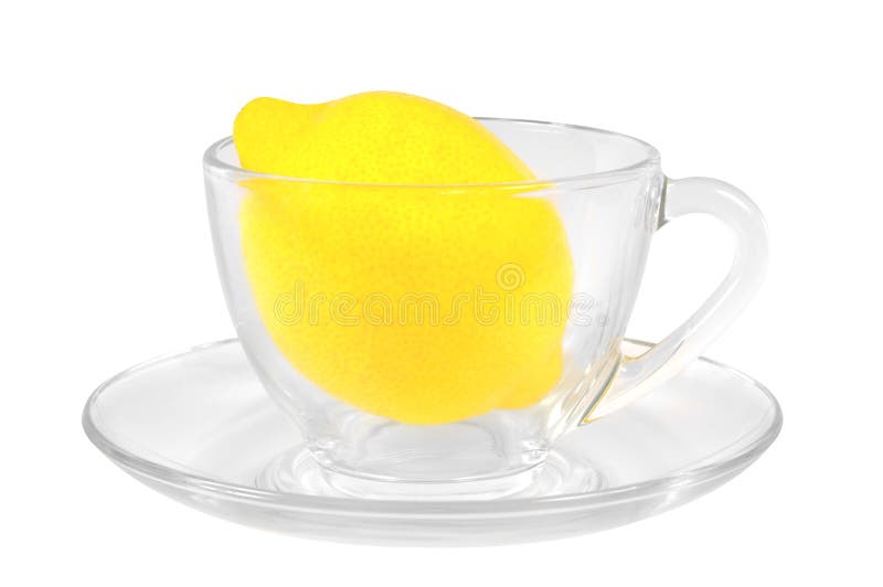 Fresh Lemon in a Transparent Glass Cup Stock Image - Image of breakfast ...