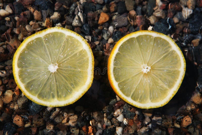 Fresh Lemon Water Drops Stones Stock Image - Image of bubble, clear ...