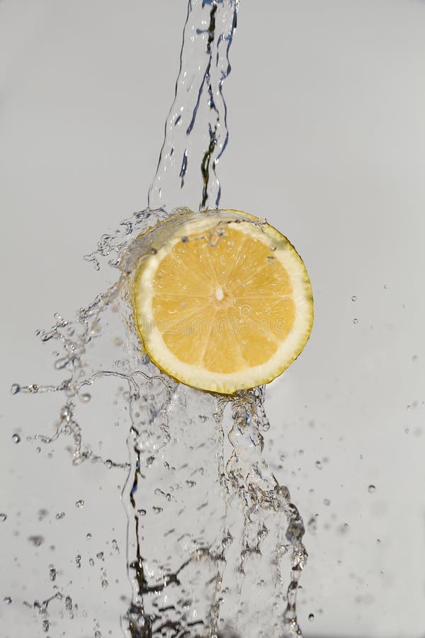 Fresh Lemon and Water Splash on White Background Stock Image - Image of ...