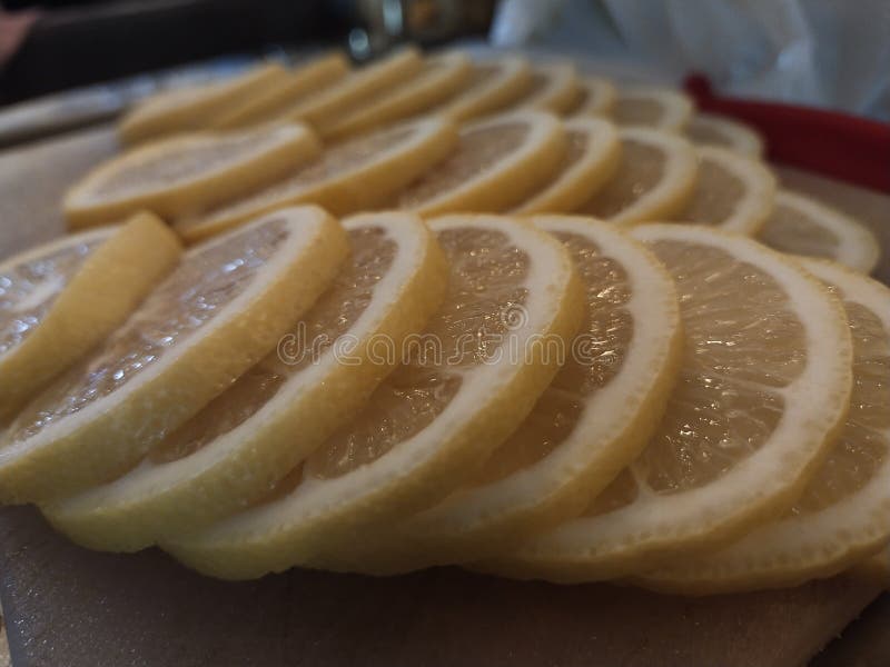 Fresh lemon wheels stock photo. Image of cake, lemon - 204049936