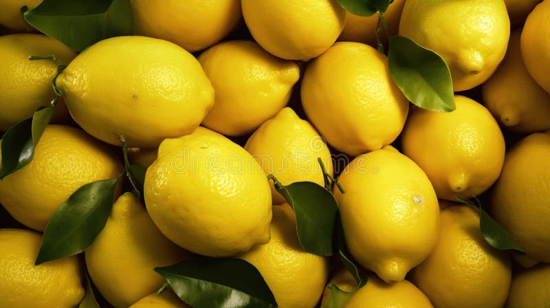 Fresh Lemons Background. AI Generated Image Stock Illustration ...