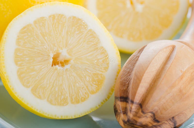 Fresh lemons cut in half stock image. Image of sliced - 93349991