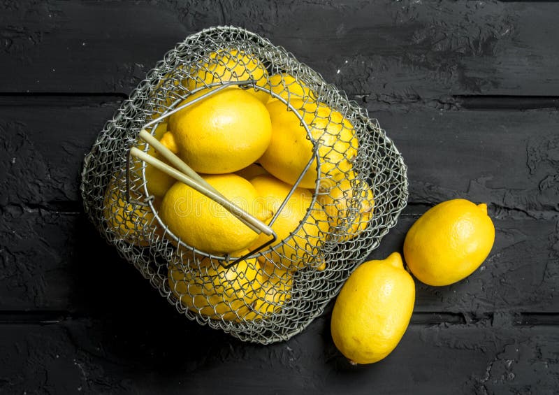 Fresh Lemons Iron Basket Stock Photos - Free & Royalty-Free Stock ...