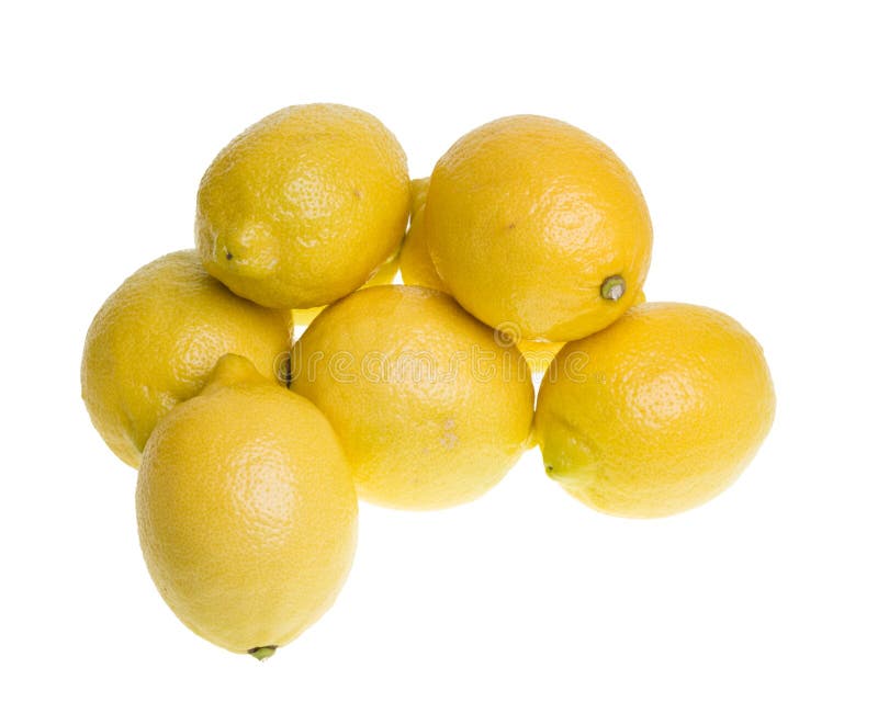 Fresh Lemons Isolated on White Stock Photo - Image of white, diet: 30418866