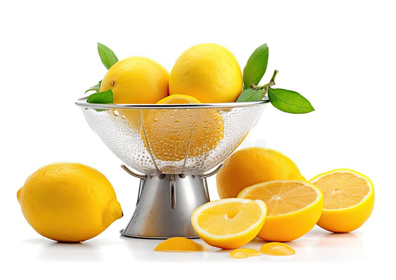 Fresh Lemons with Lemon Squeezer Generative AI Illustration Stock ...