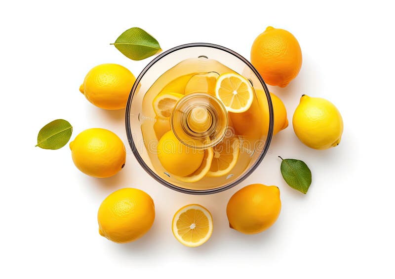 Fresh Lemons with Lemon Squeezer Generative AI Illustration Stock ...