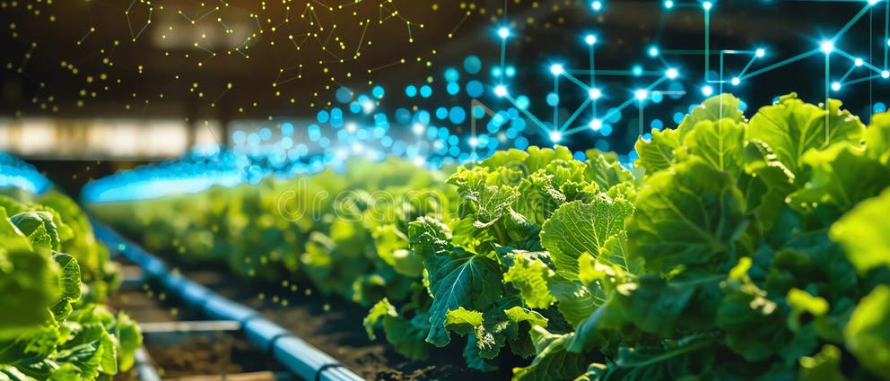 Fresh Lettuce Growing in a Technologically Advanced Greenhouse with ...