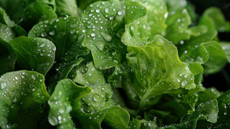 Fresh Lettuce with Water Droplets.AI Generated Image Stock Image - Image of market, produce ...