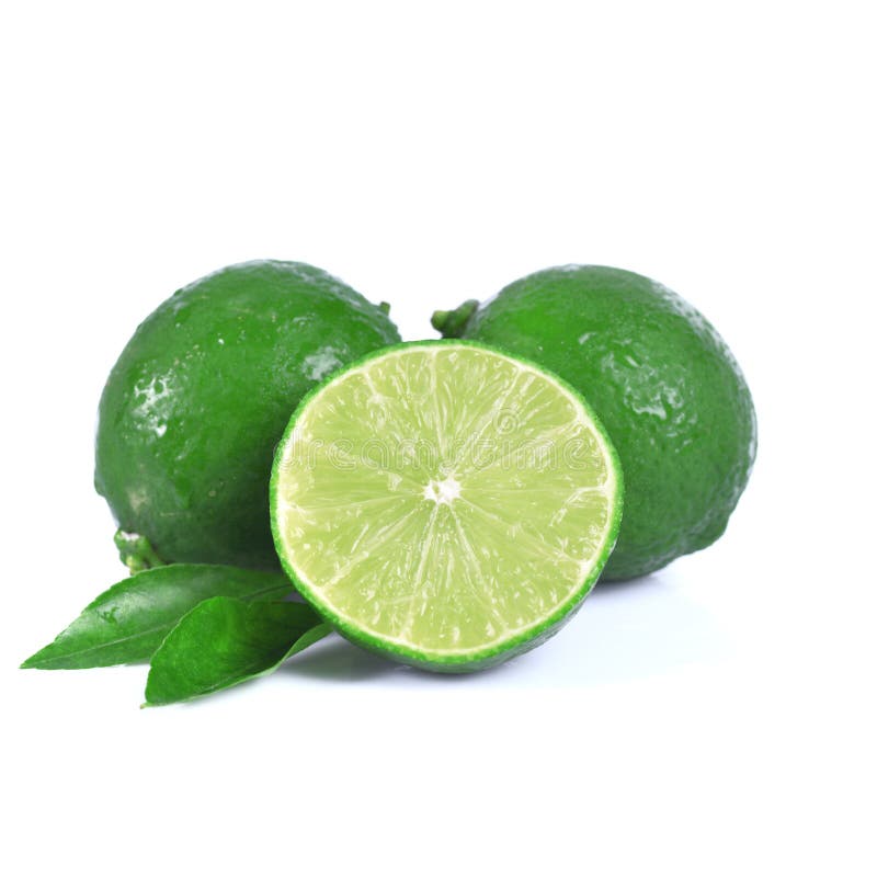 Fresh Lime Isolated on White Background Stock Image - Image of ...