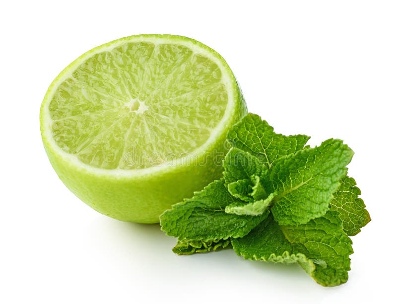 Lime and mint leaves stock image. Image of juicy, herb - 198143377