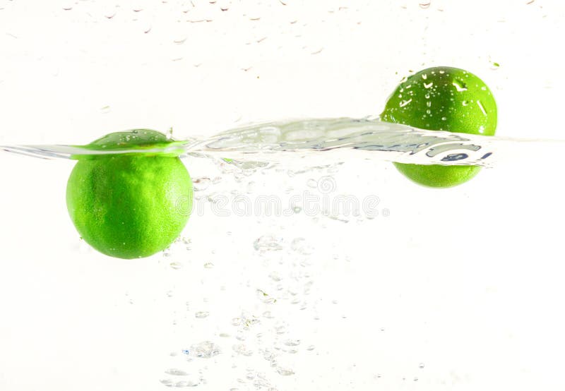 Fresh Lime Splash into Water Stock Photo - Image of cutout, transparent ...