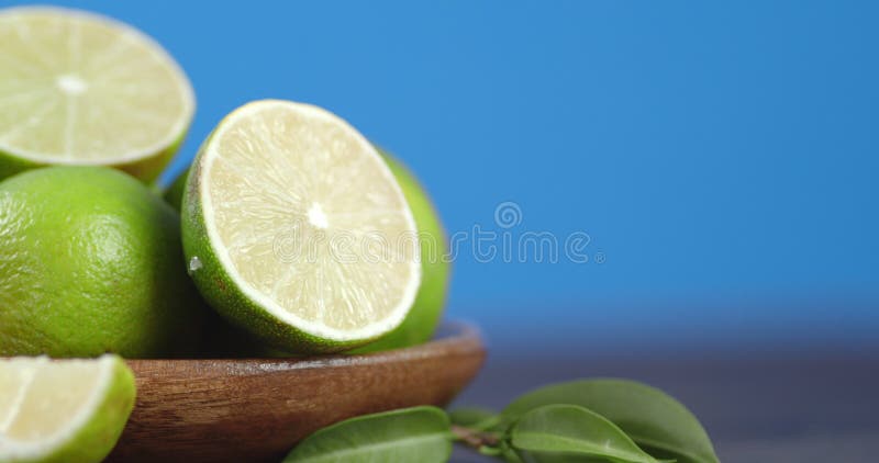 Fresh Limes on the Plate Slowly Rotated. Stock Video - Video of citrus ...