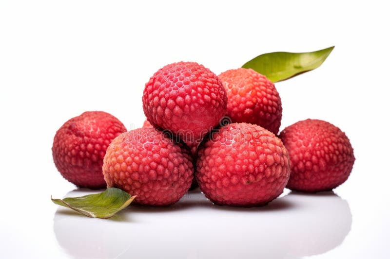 Fresh Litchi Fruit Solid Color Background Image Generative AI Stock ...