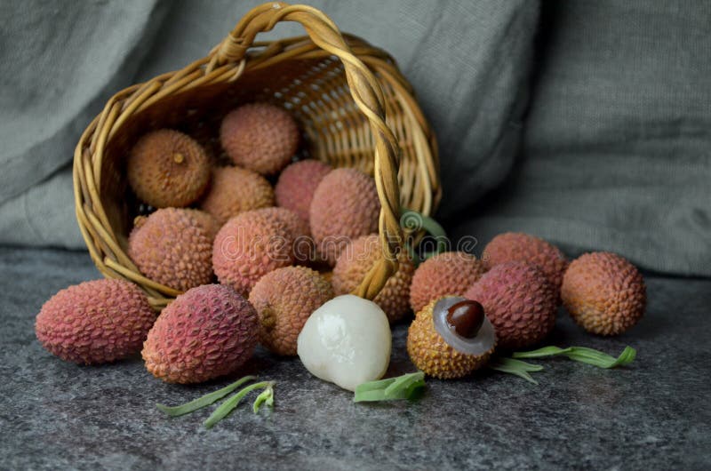 Fresh litchi fruits stock photo. Image of green, exotic - 83210086