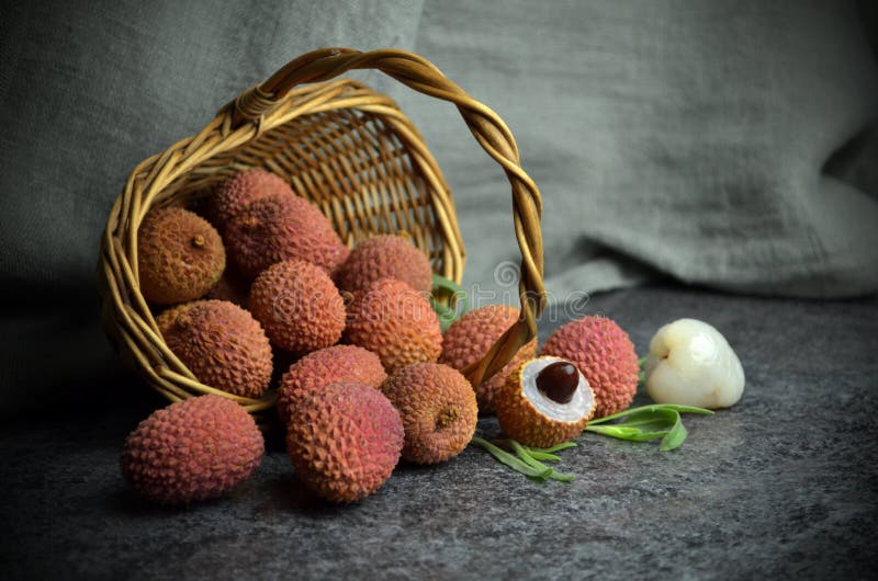 Fresh litchi fruits stock image. Image of lichi, halves - 83210107