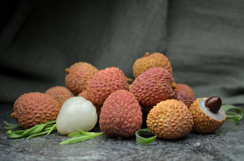 Fresh litchi fruits stock photo. Image of fruit, juicy - 83210120