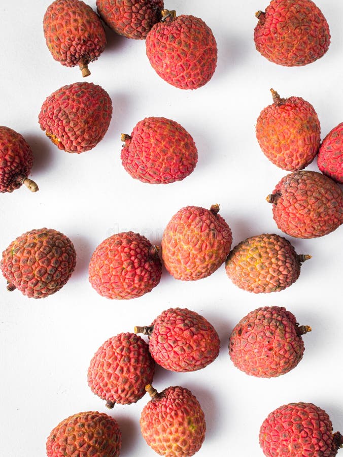 Fresh Litchi Isolated Stock Images. Stock Photo - Image of leaf ...