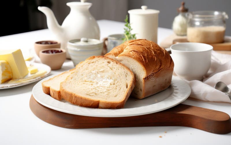 Fresh Loaf of Bread - Aromatic Culinary Vision. Generative by Ai Stock ...