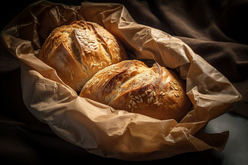 Fresh Loaf of Bread Laid on Paper. Bakery Advertisement, Stock ...