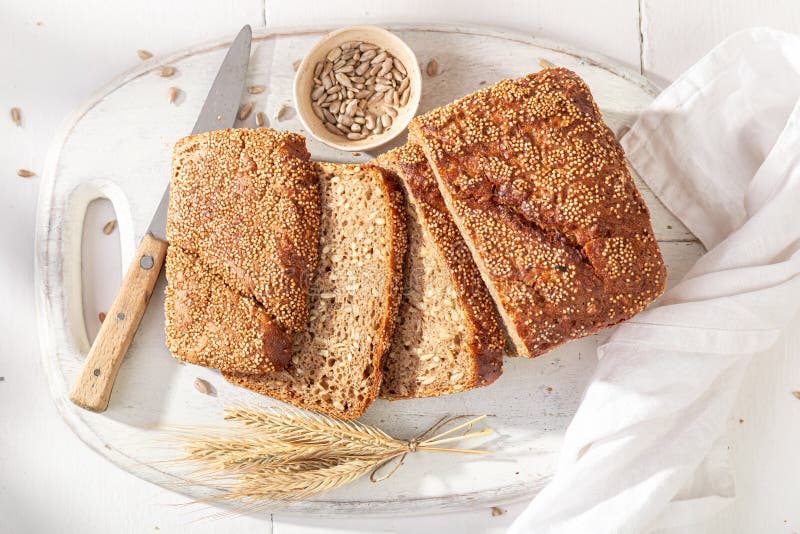 Fresh Loaf Rye Bread Baked with Rye and Barley Stock Image - Image of ...