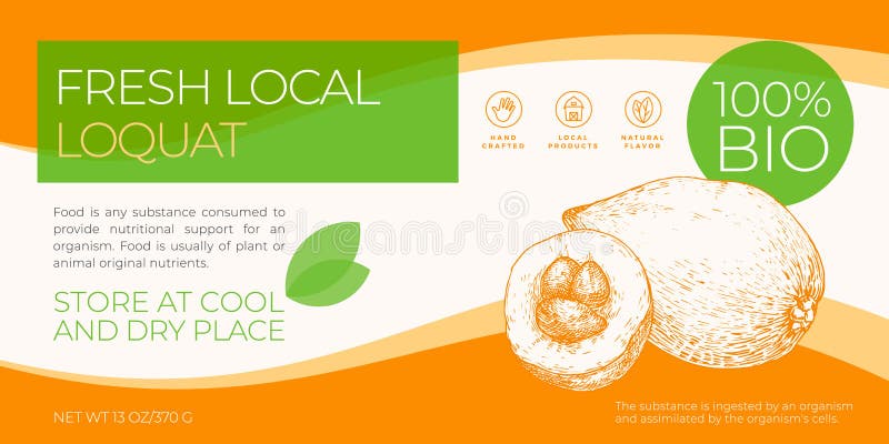 Fresh Local Fruits and Berries Label Template. Abstract Vector ...