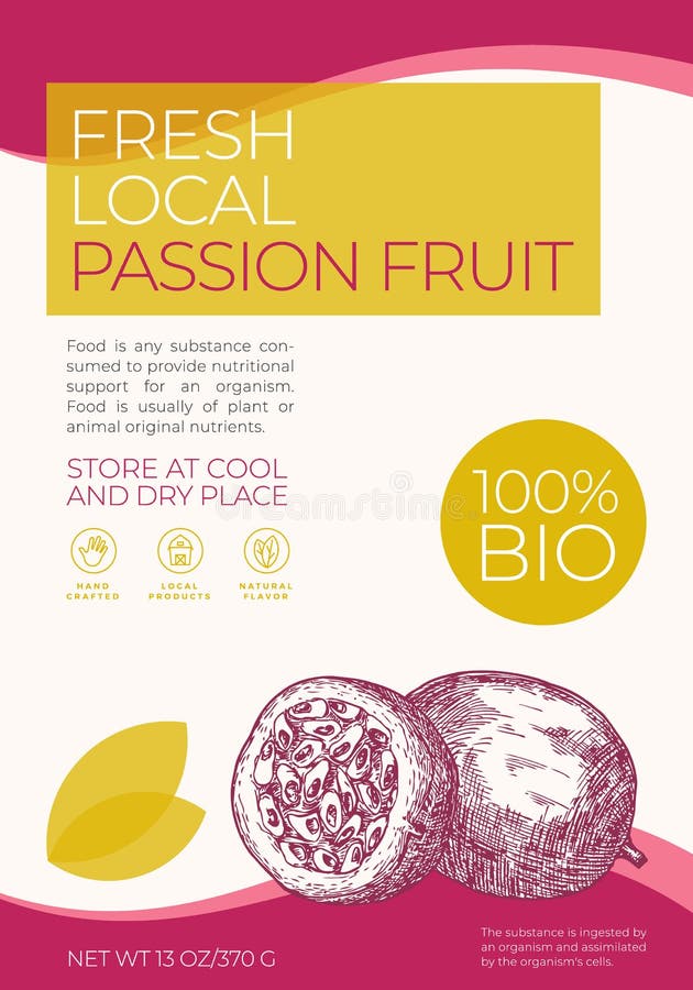 Fresh Local Fruits Label Template. Abstract Vector Packaging Design ...
