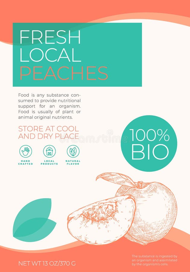 Fresh Local Fruits Label Template. Abstract Vector Packaging Design ...